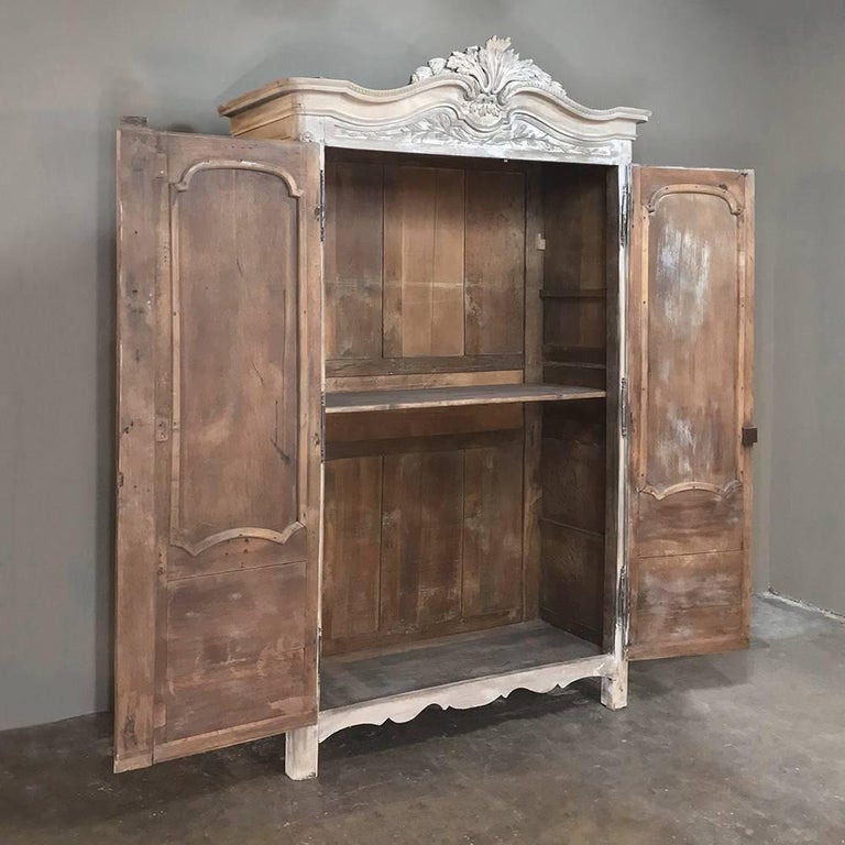 18th Century Country French Louis XVI Period Whitewashed Armoire, circa ...