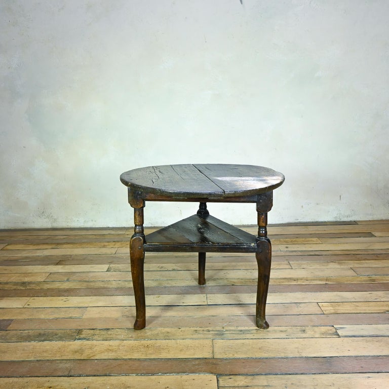 18th Century Country House Oak Cricket Table - Two Tier For Sale at 1stDibs