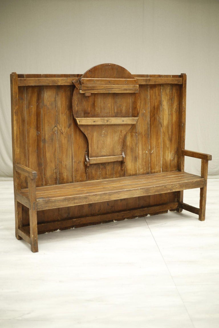 18th Century Country Settle with Fold Down Table For Sale at 1stDibs