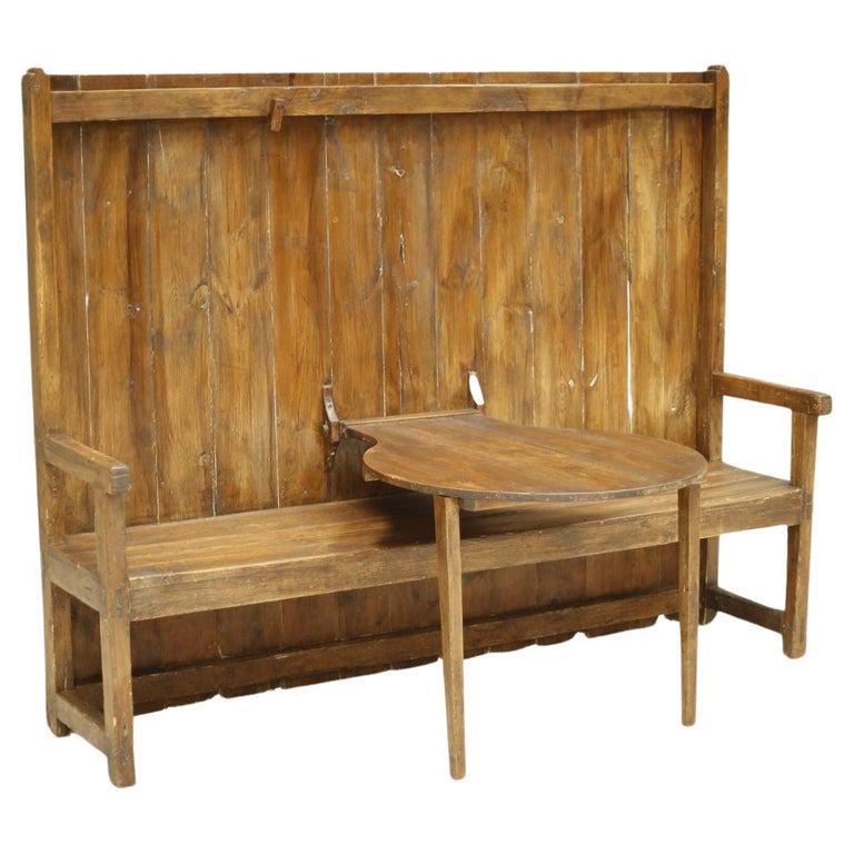 18th Century Country Settle with Fold Down Table For Sale at 1stDibs