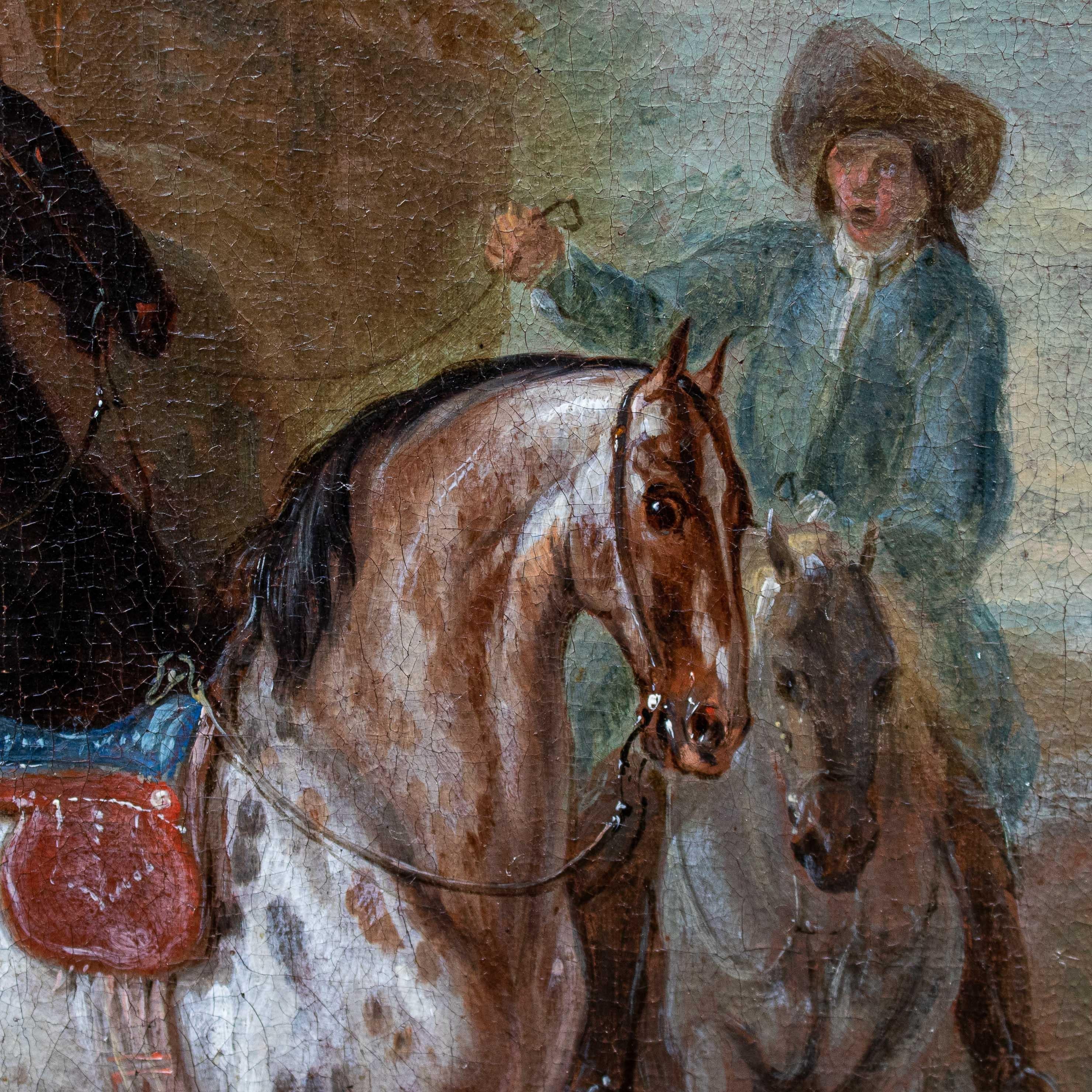 18th Century Couple of Hunting Scenes Oil on canvas by Follower of ...