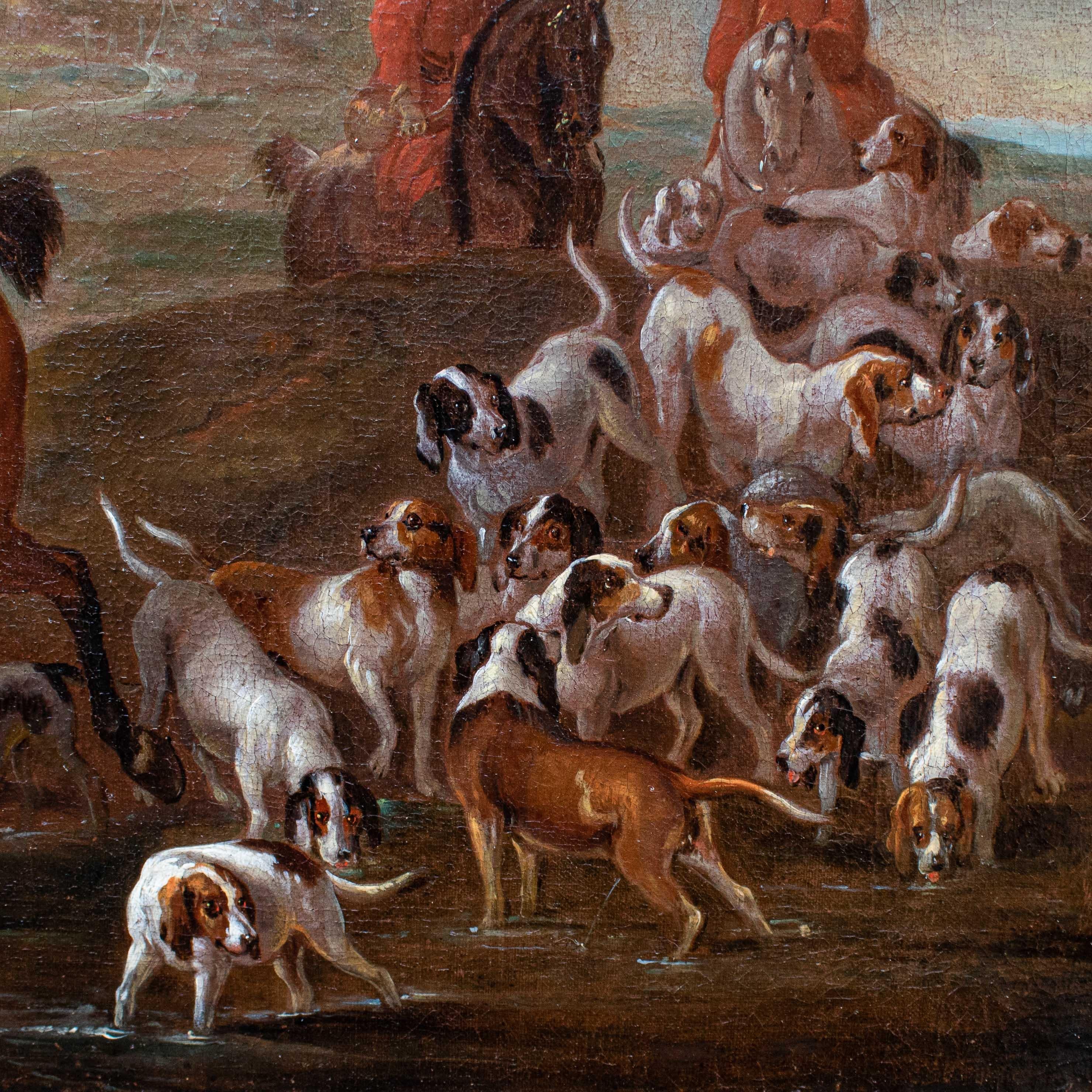 18th Century Couple of Hunting Scenes Oil on canvas by Follower of ...