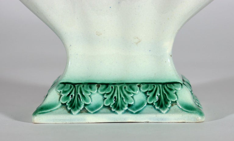 18th-Century Creamware Flower Finger Vase with Green Molded Leaves For ...