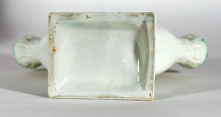 18th-Century Creamware Flower Finger Vase with Green Molded Leaves For ...