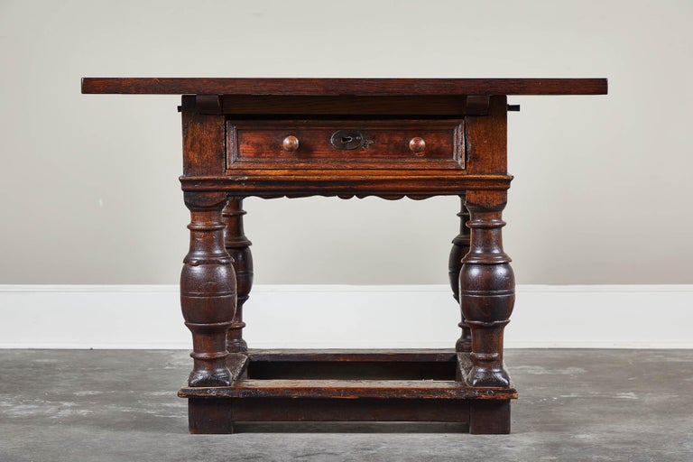 18th Century Danish Baroque Table with Turned Legs For Sale at 1stDibs