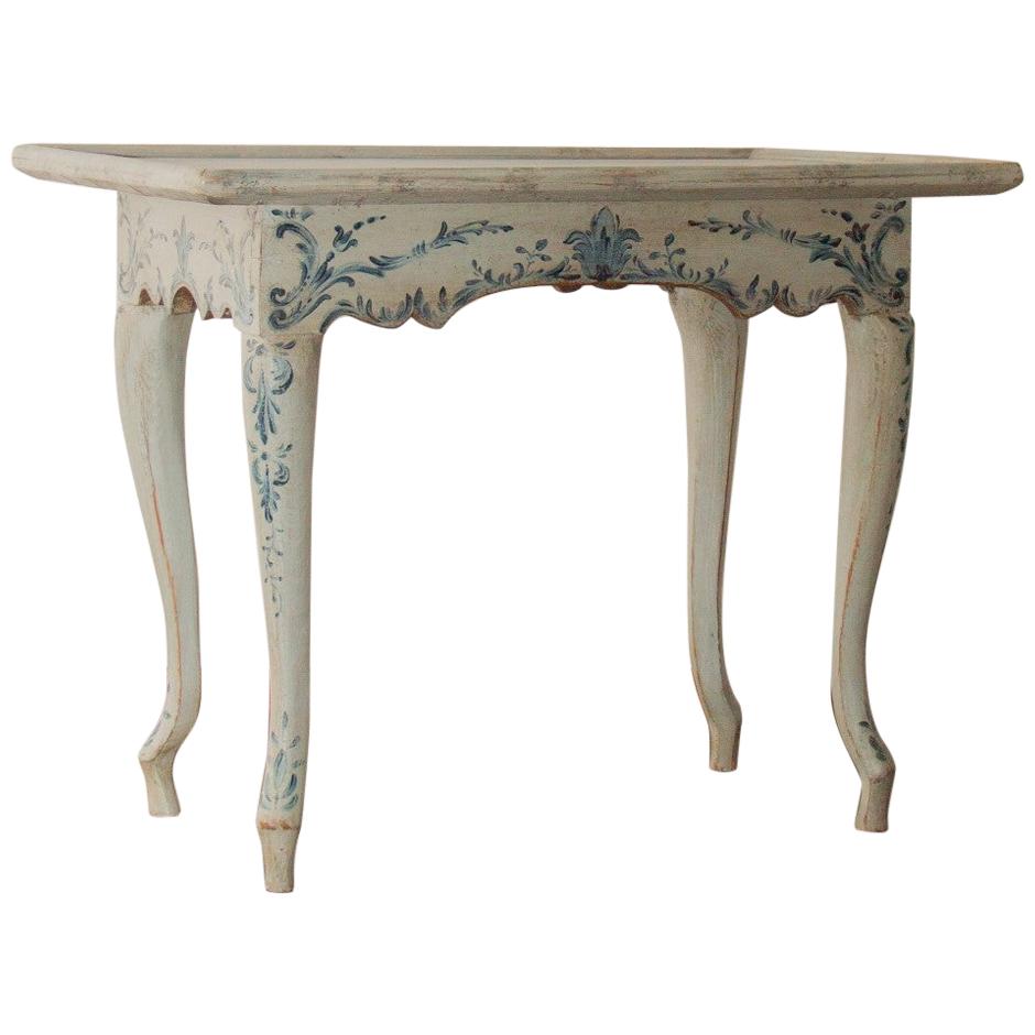 18th Century Danish Rococo Hand Painted Tea Table, circa 1760 at 1stDibs
