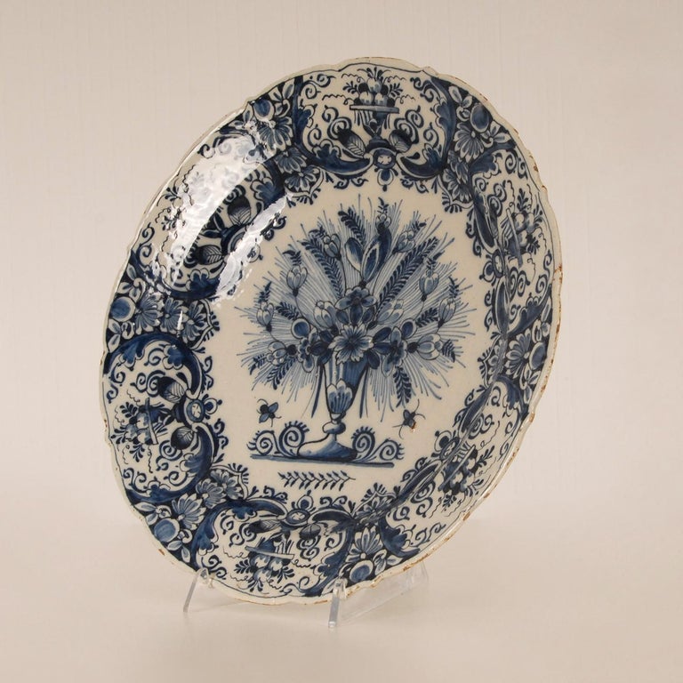 18th Century Delft Dutch Delftware Blue and White Cabinet Plate ...