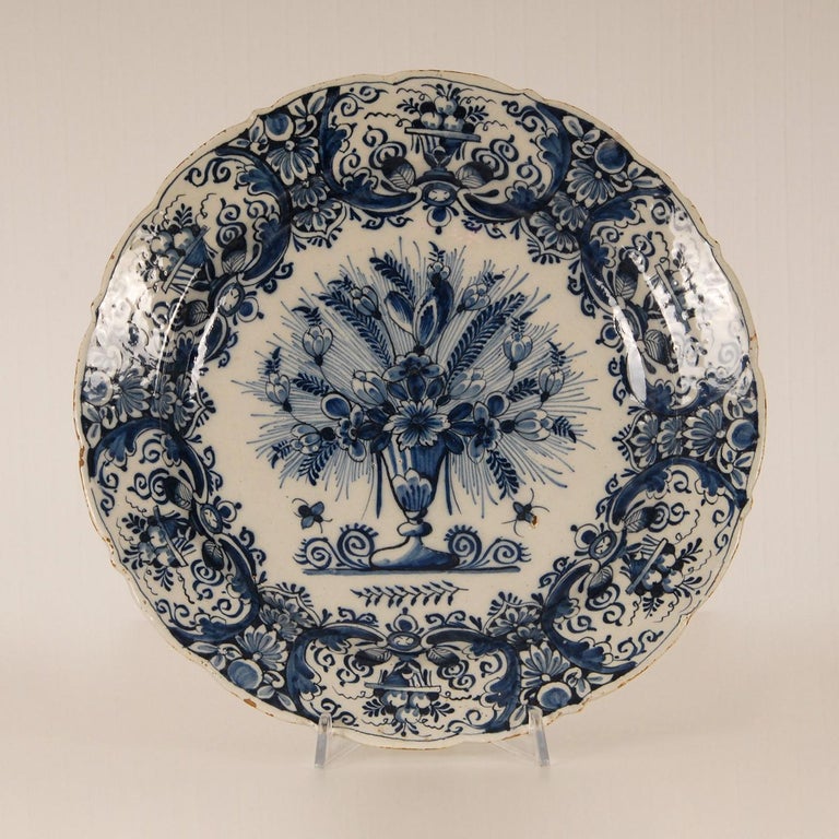 18th Century Delft Dutch Delftware Blue and White Cabinet Plate ...