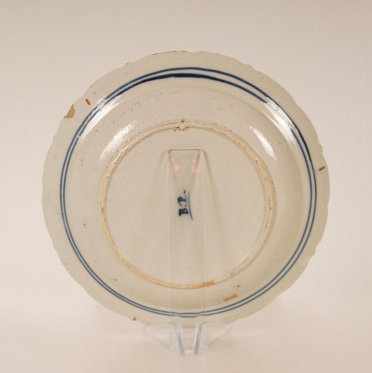 18th Century Delft Dutch Delftware Blue and White Cabinet Plate ...
