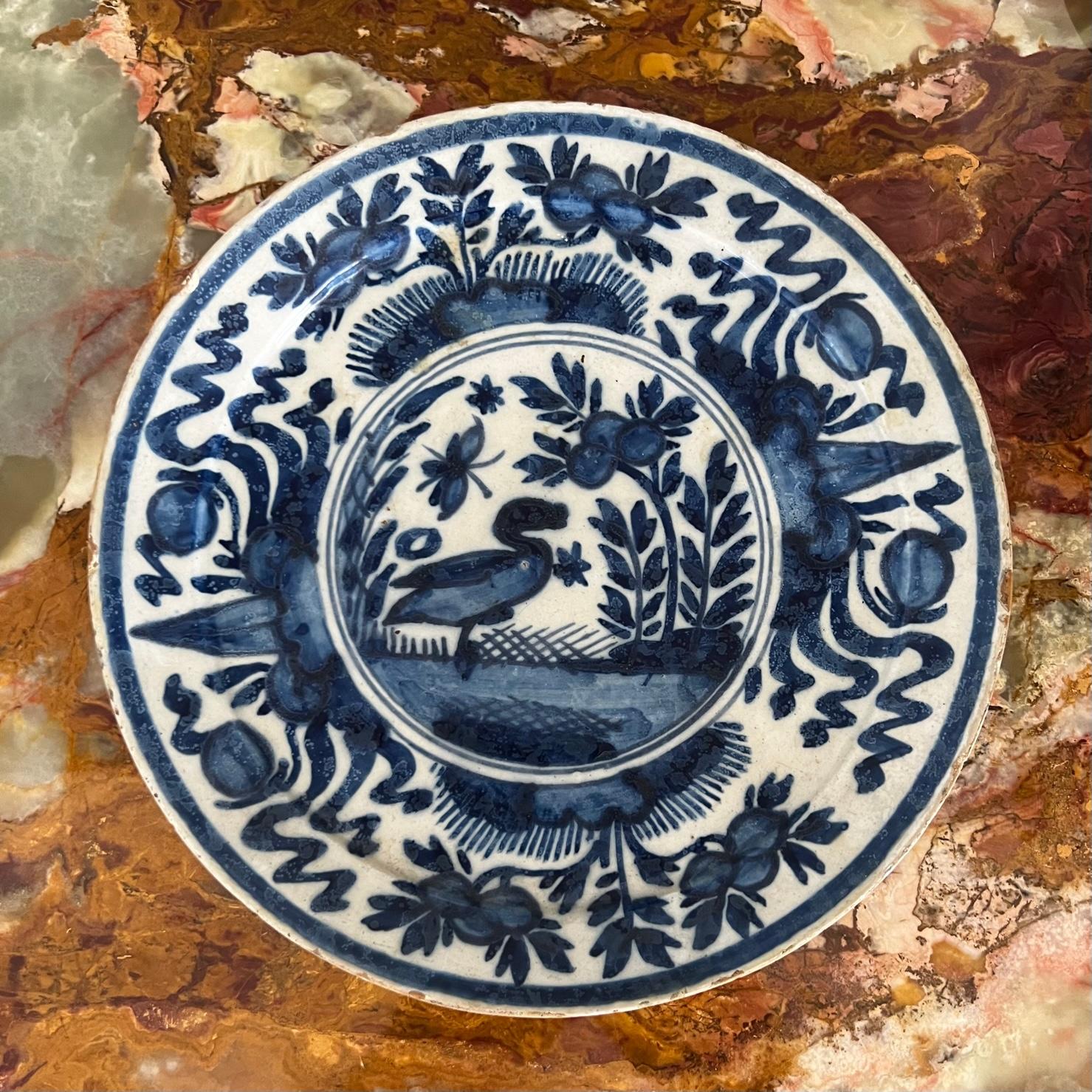 18th Century Delft Dutch Delftware Blue and White Cabinet Plate For ...