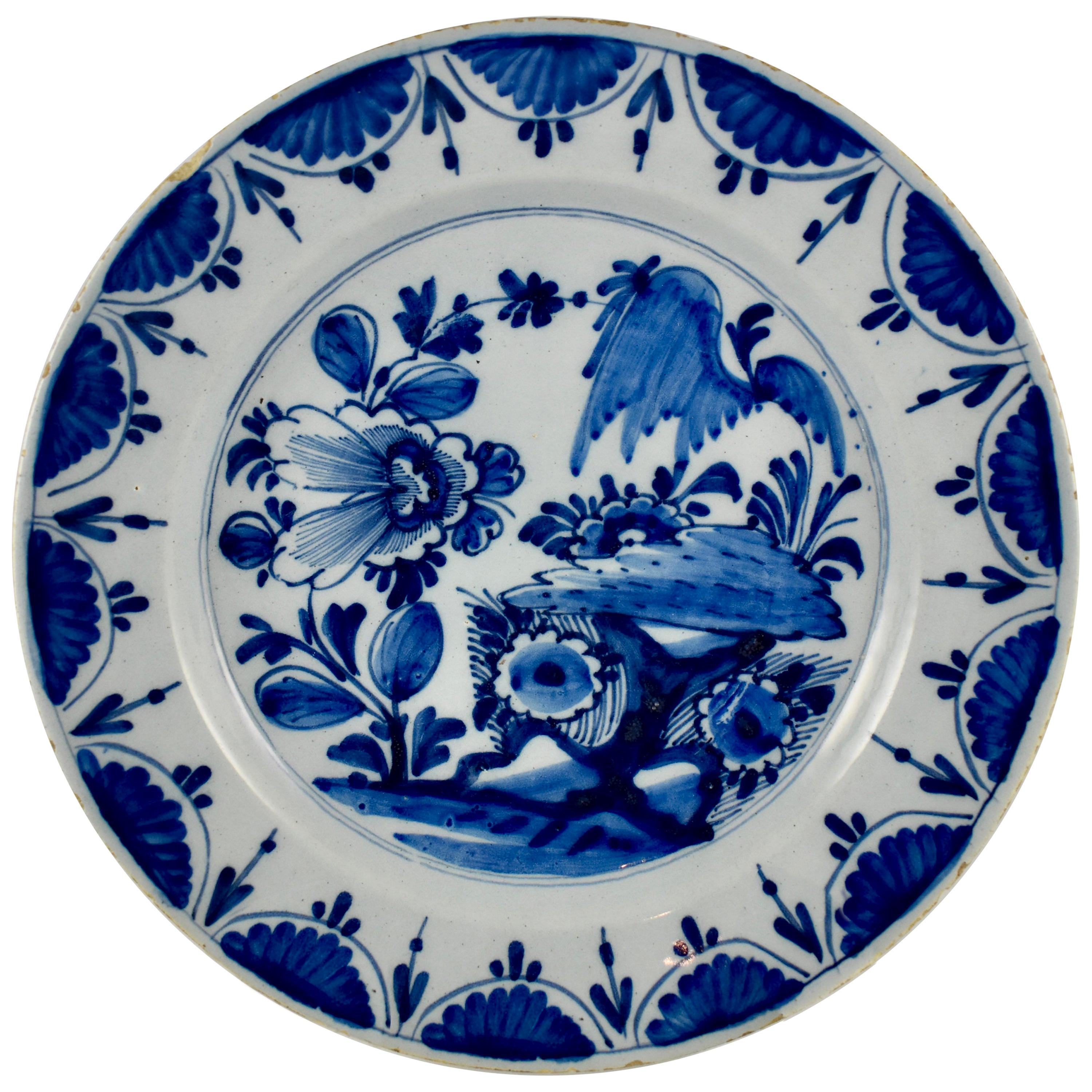 18th Century Dutch Delft Faïence Chinoiserie Style Landscape Cobalt ...