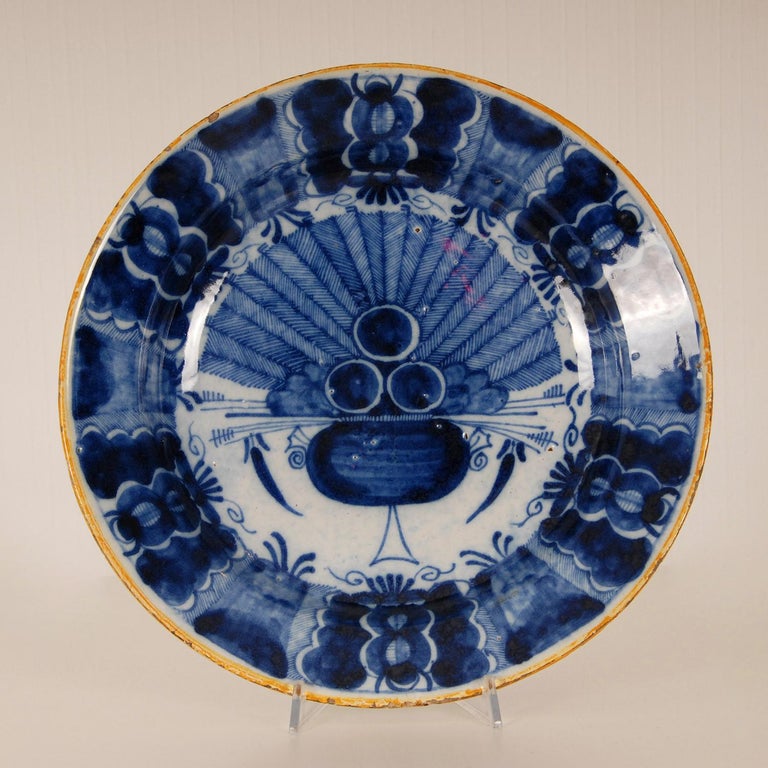 18th Century Dutch Delft Pottery Blue and White Neoclassical Antique ...