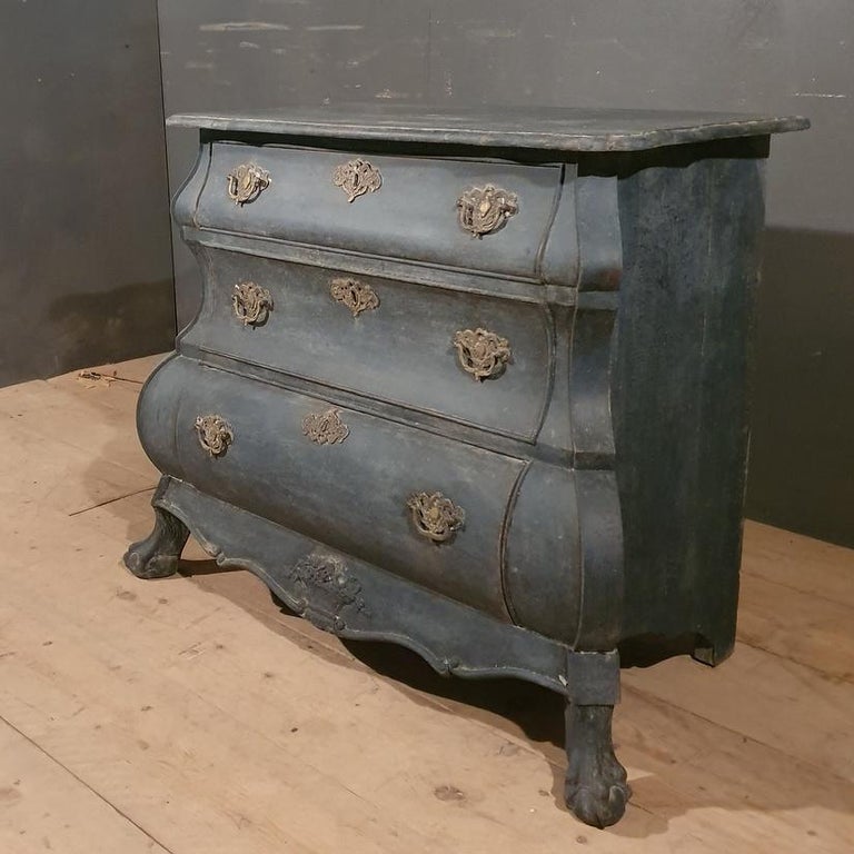 18th Century Dutch Painted Bombe Commode For Sale at 1stDibs
