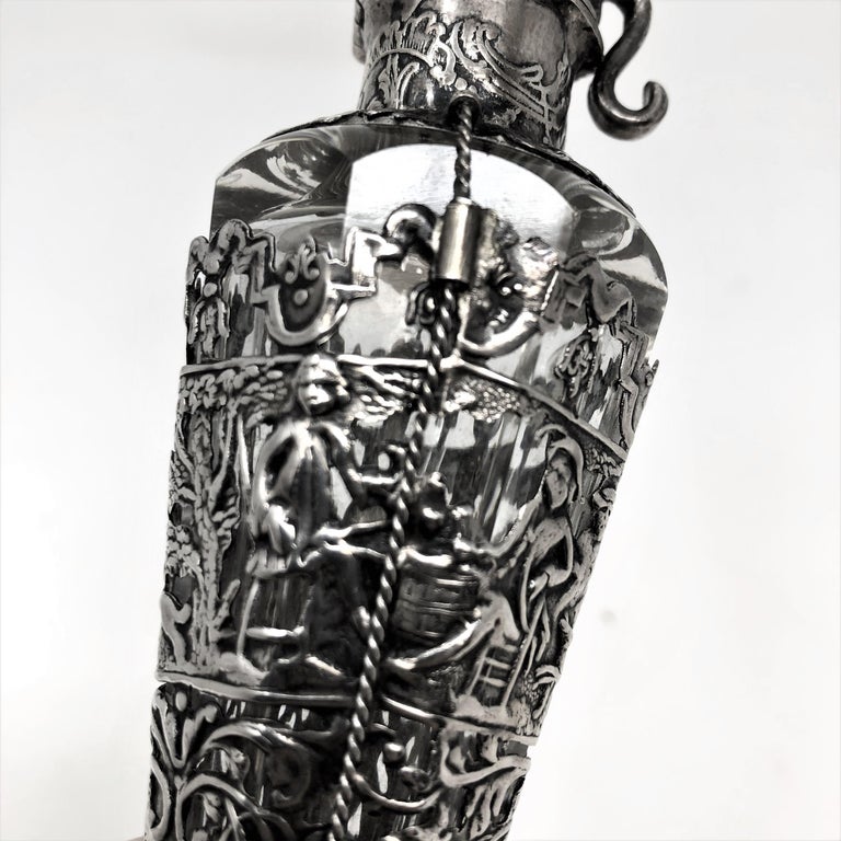 18th Century Dutch Sterling Silver and Cut Crystal Glass Perfume ...