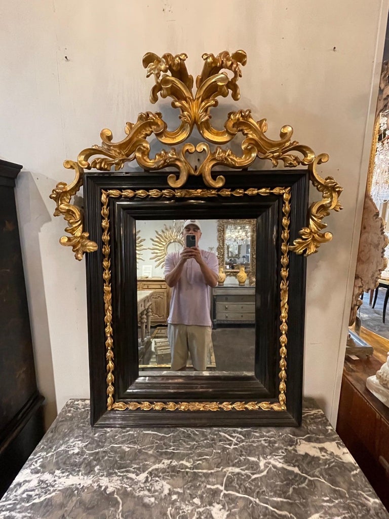 18th Century Ebonized and Giltwood Mirror at 1stDibs