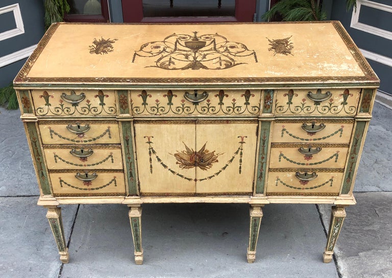 18th Century English Adams Painted Commode For Sale at 1stDibs
