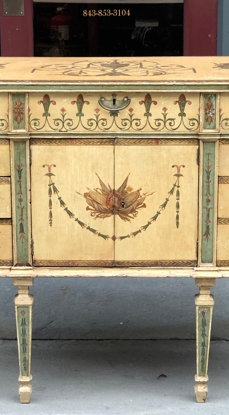 18th Century English Adams Painted Commode For Sale at 1stDibs