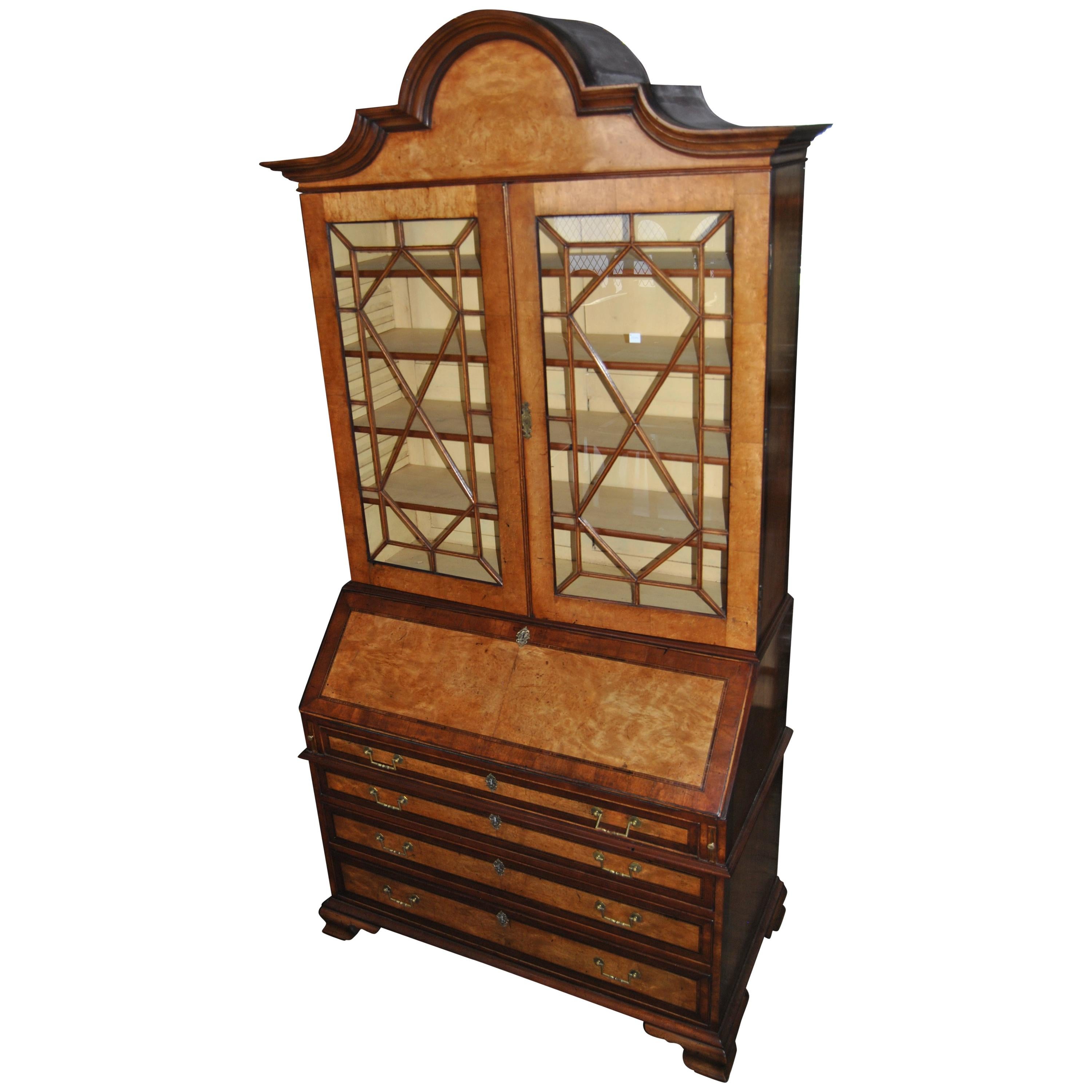 18th Century George II Mahogany Secretary Bookcase For Sale at 1stDibs