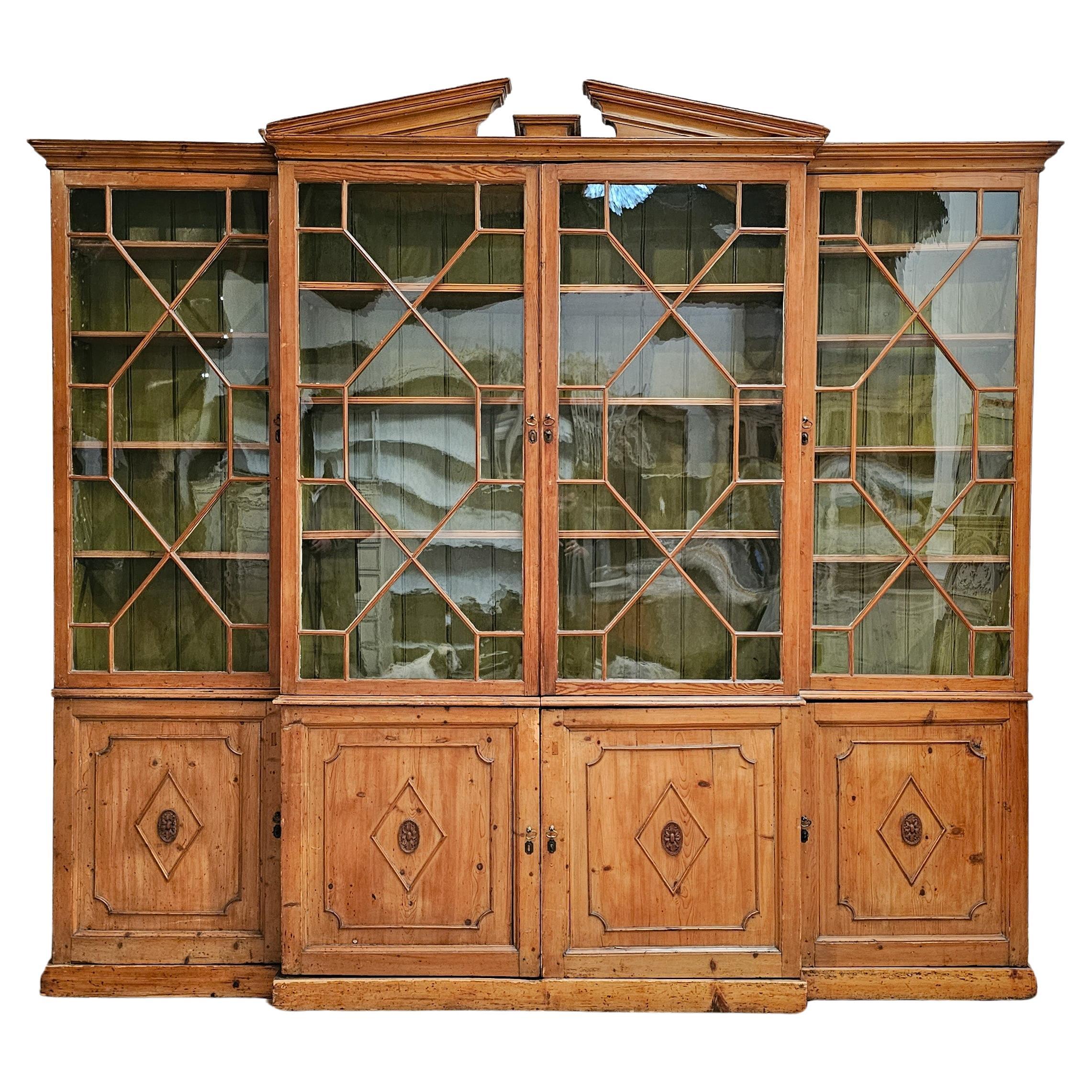 18th Century English Breakfront Bookcase For Sale at 1stDibs