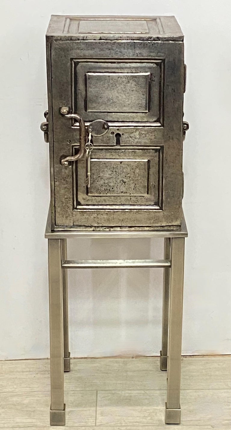 18th Century English Burnished Cast Iron Safe on Custom Stand at 1stDibs