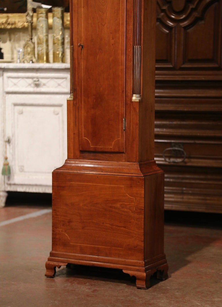 18th Century English Carved Mahogany Tall Case Clock For Sale at 1stDibs