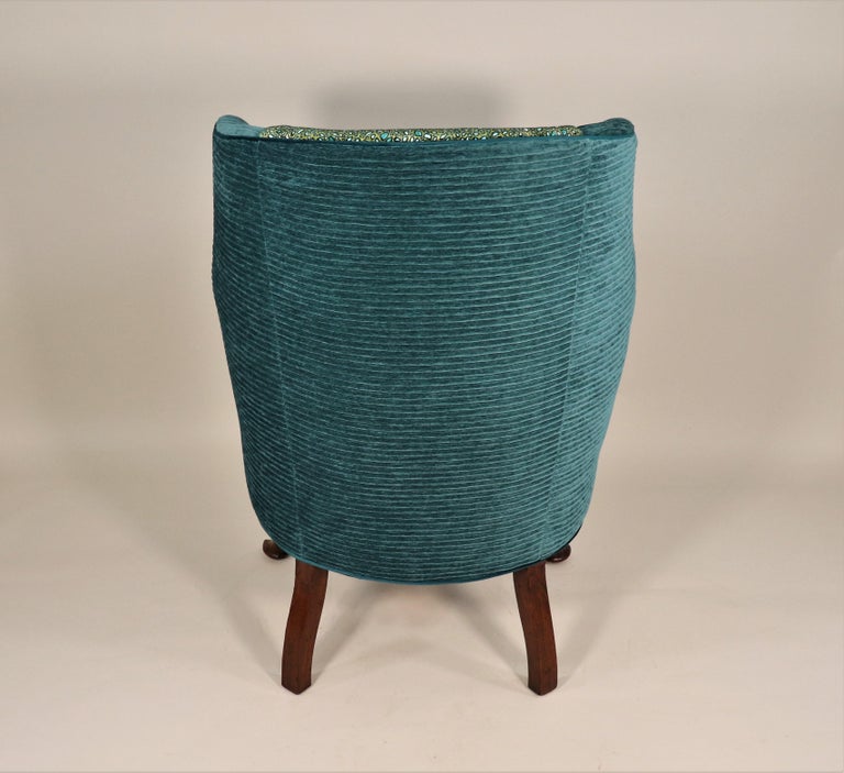 18th Century English George II Walnut Wingback With Modern Fabric For ...
