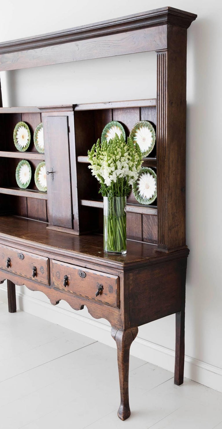 18th Century English Georgian Hutch, Welsh Dresser in Two Parts at 1stDibs