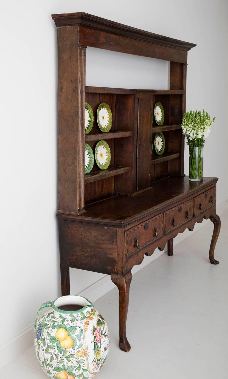 18th Century English Georgian Hutch, Welsh Dresser in Two Parts at 1stDibs