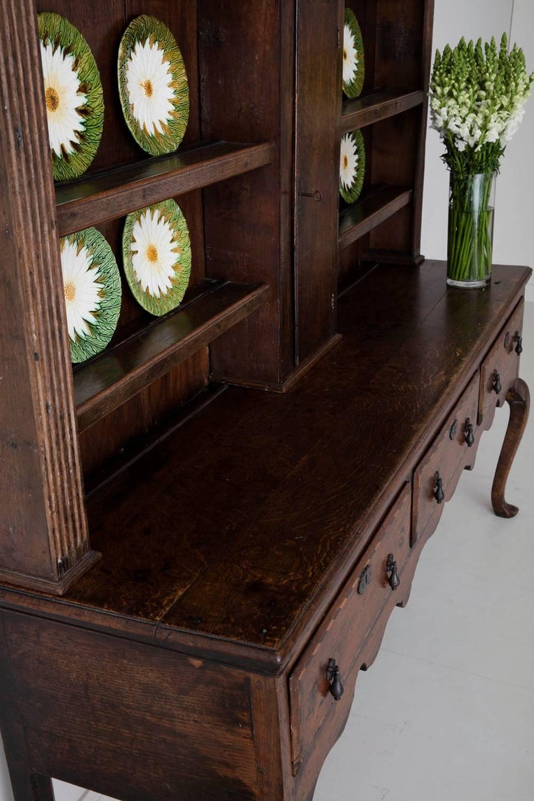 18th Century English Georgian Hutch, Welsh Dresser in Two Parts at 1stDibs