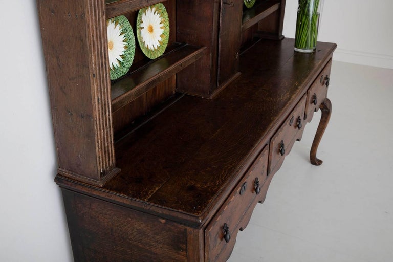 18th Century English Georgian Hutch, Welsh Dresser in Two Parts at 1stDibs