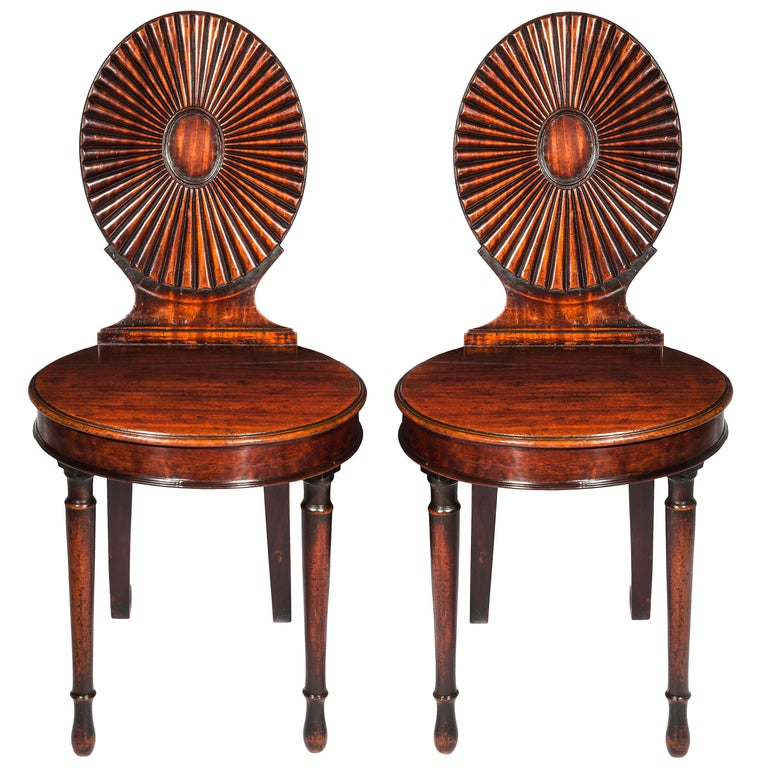 18th Century English Neoclassical Pair of Chairs, circa 1780 at 1stDibs