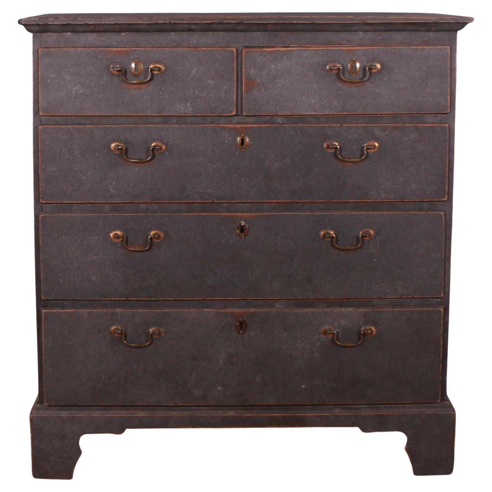 18th C. English Georgian Two Part Oak Chest of Drawers with Beautiful ...