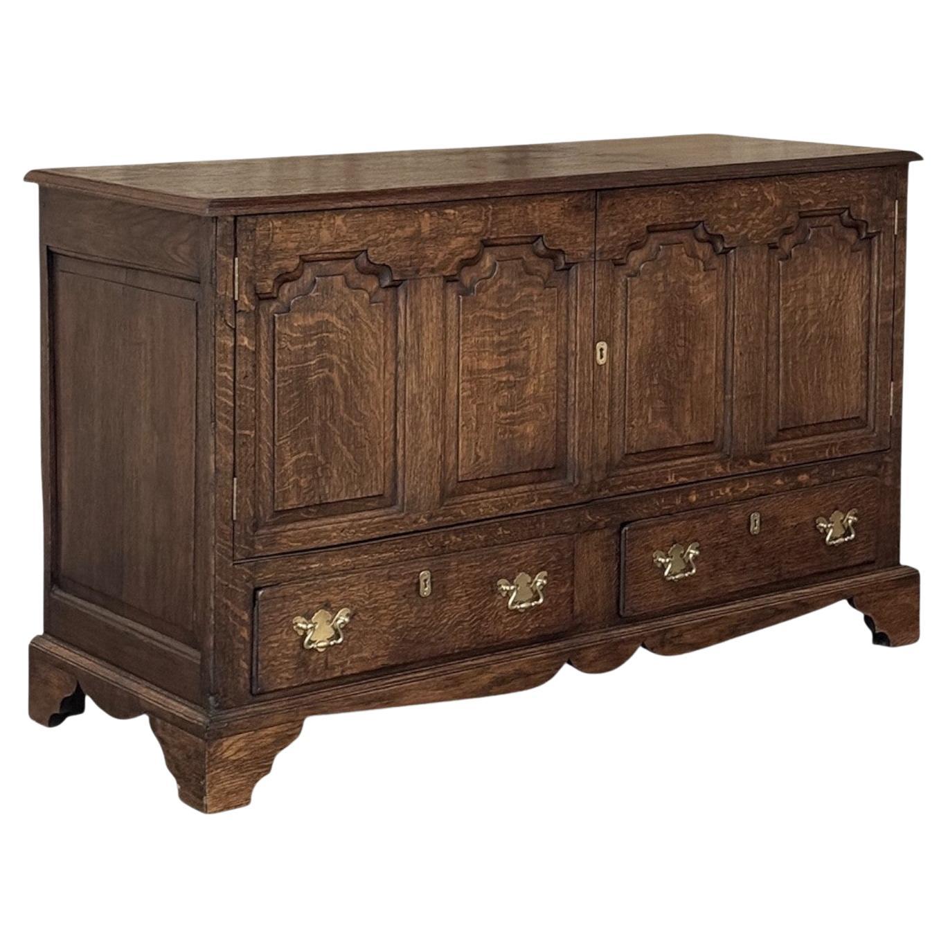 English Jacobean Style Oak Sideboard w/ Barley-Twist Legs For Sale at ...