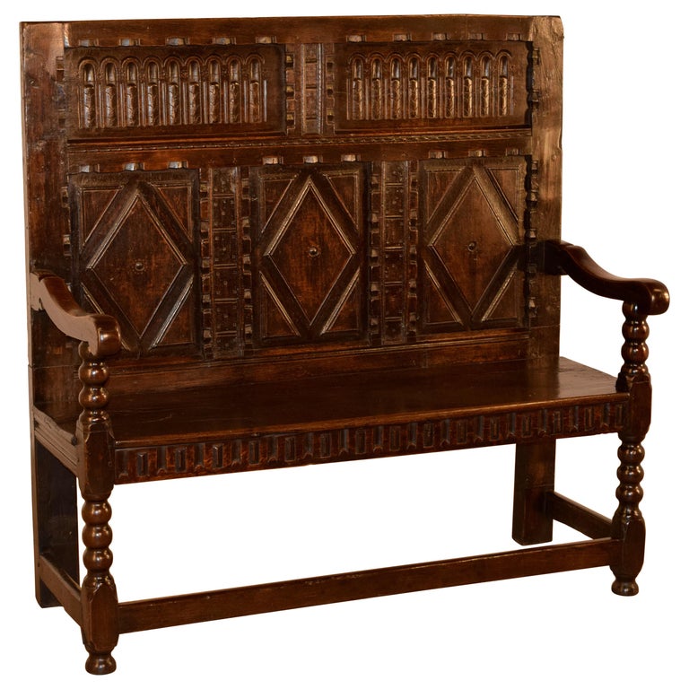 18th Century English Oak Settle For Sale at 1stDibs