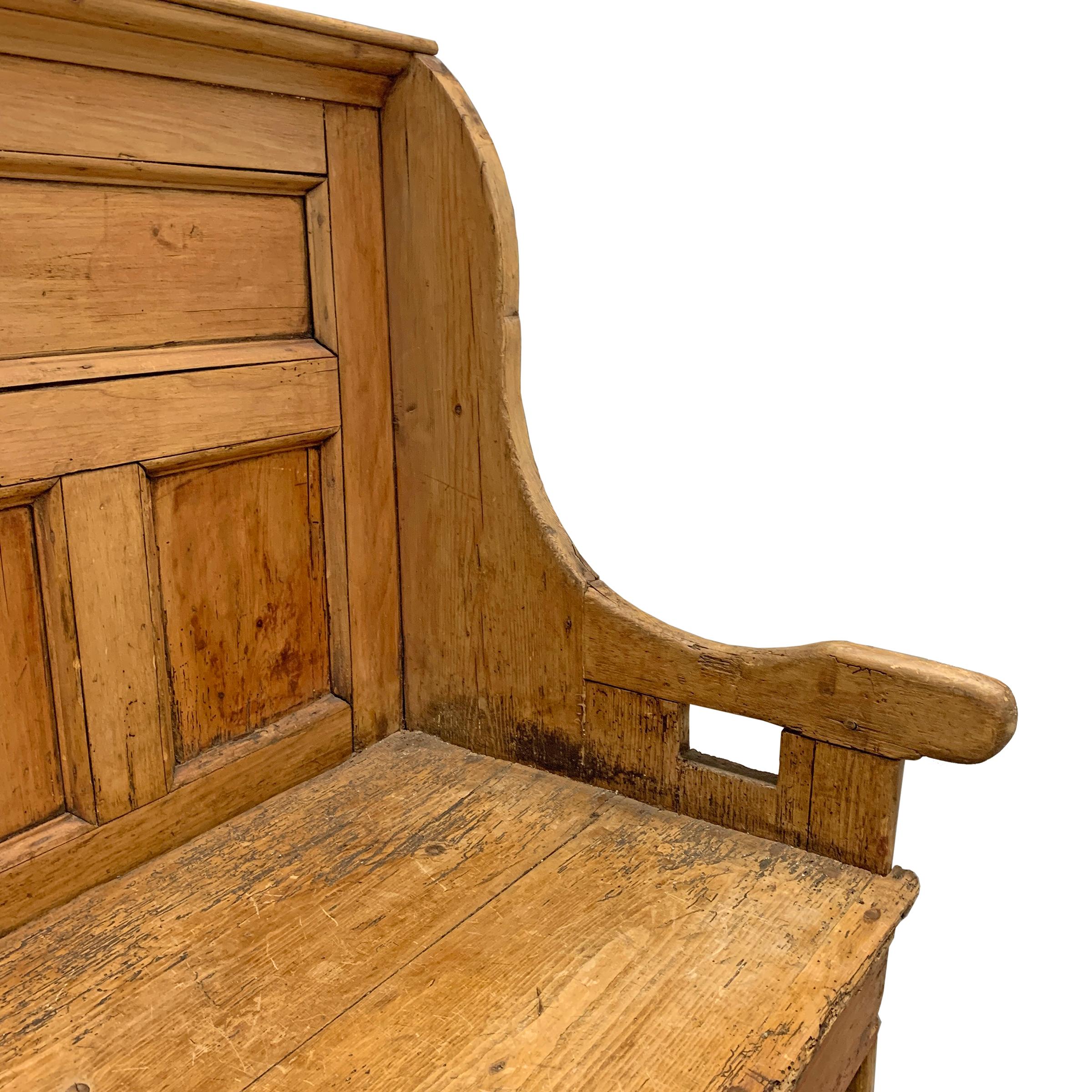 18th Century English Pine Settle For Sale at 1stDibs