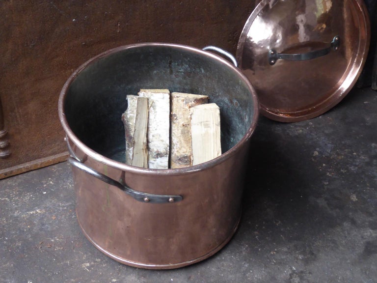 18th Century English Polished Copper Log Holder of Log Basket For Sale ...
