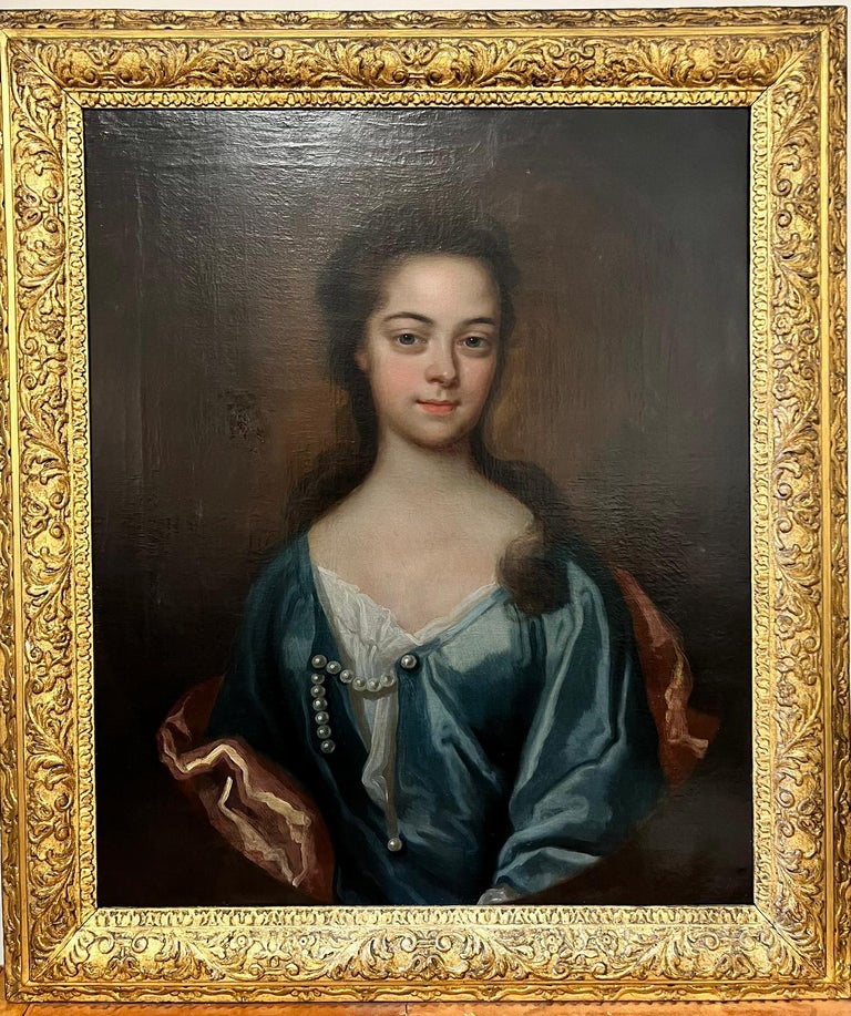 18th Century English School - Fine Georgian Portrait of Young Lady ...