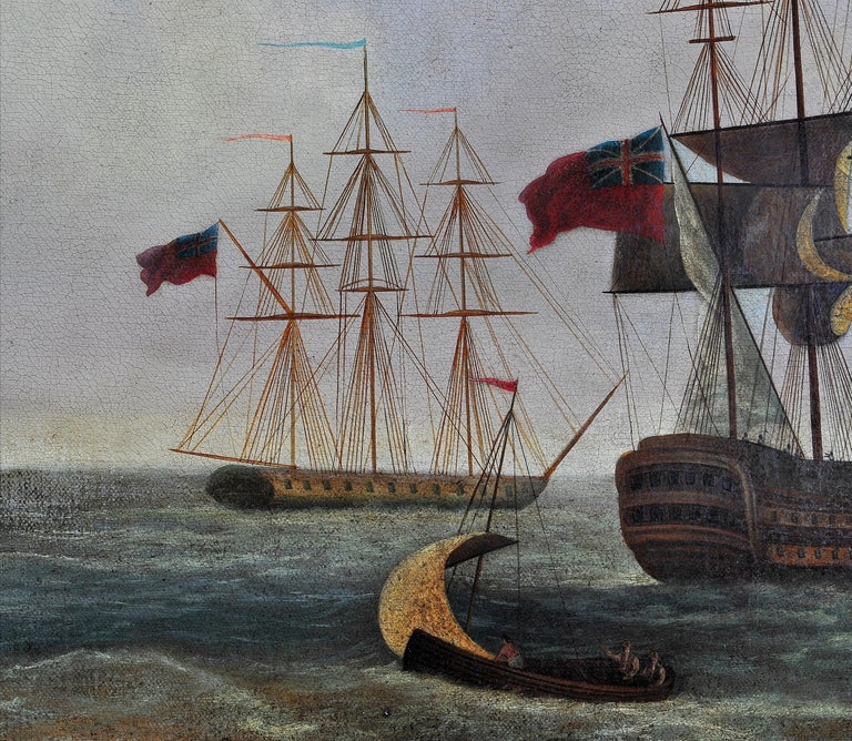 18th Century English School - Man O'War on a Calm - English Maritime ...