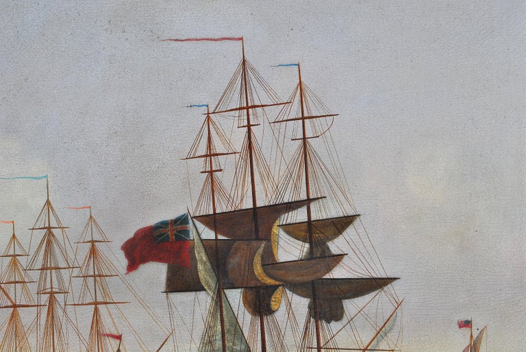 18th Century English School - Man O'War on a Calm - English Maritime ...