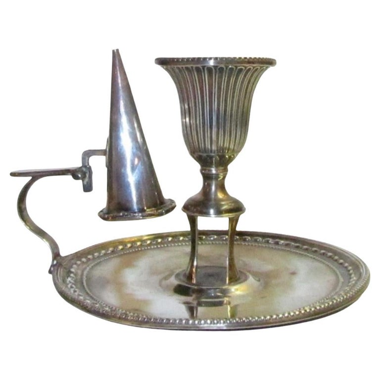 18th Century English Silver Chamber Stick For Sale at 1stDibs