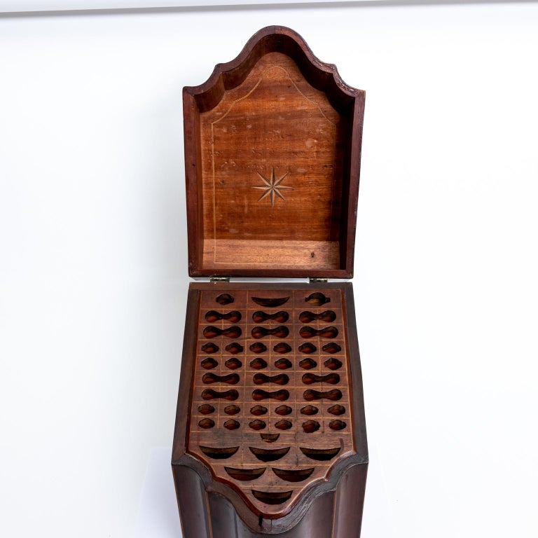 18th Century English Slant-Front Knife Box For Sale at 1stDibs