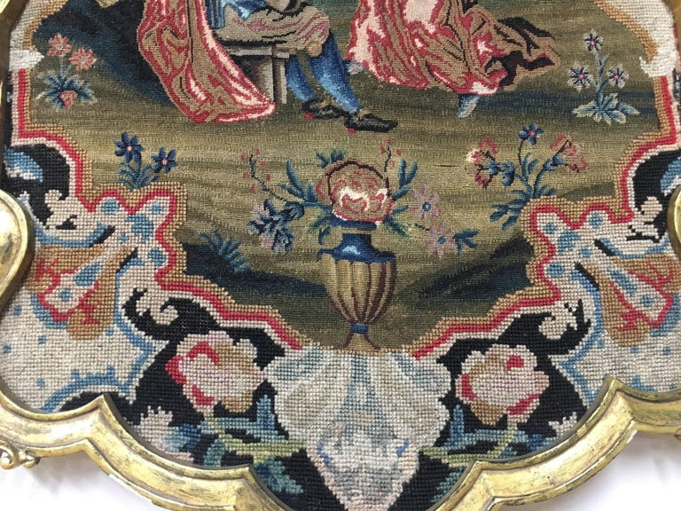18th Century English Stuart-Era Ornately Framed Needlepoint Wall ...
