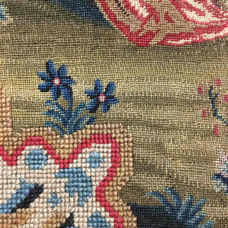 18th Century English Stuart-Era Ornately Framed Needlepoint Wall ...