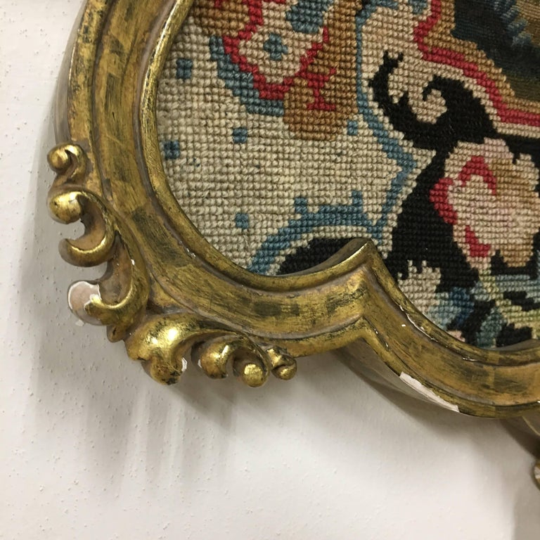 18th Century English Stuart-Era Ornately Framed Needlepoint Wall ...