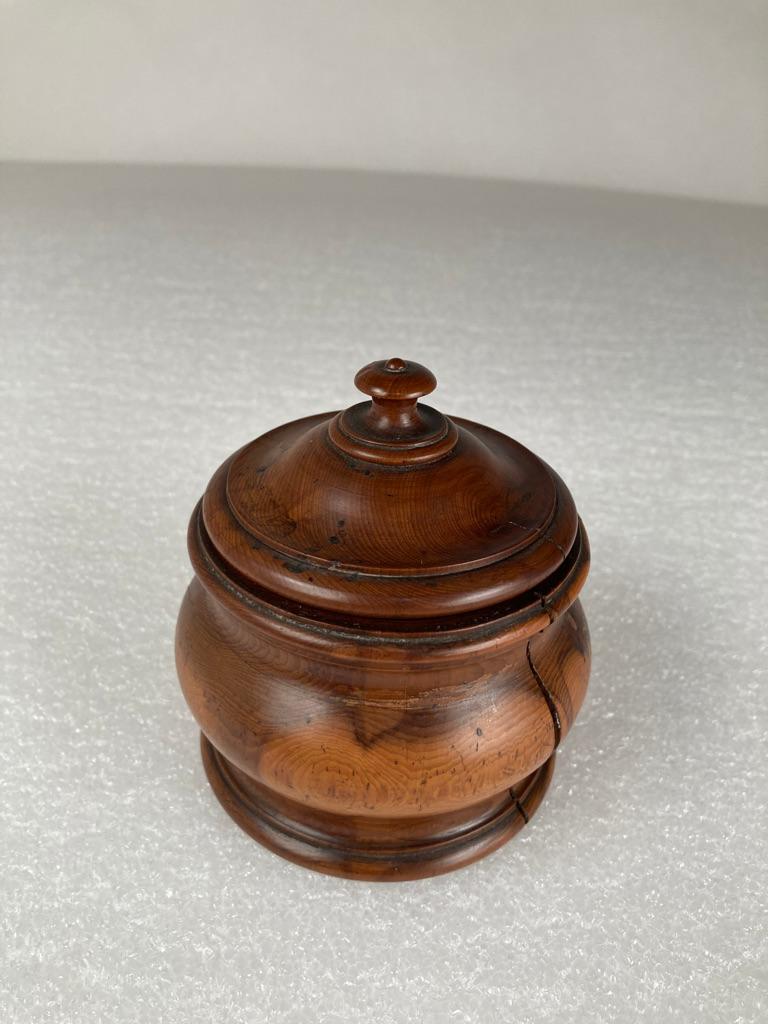 18th Century English Treen Yew Wood Lidded Jar at 1stDibs