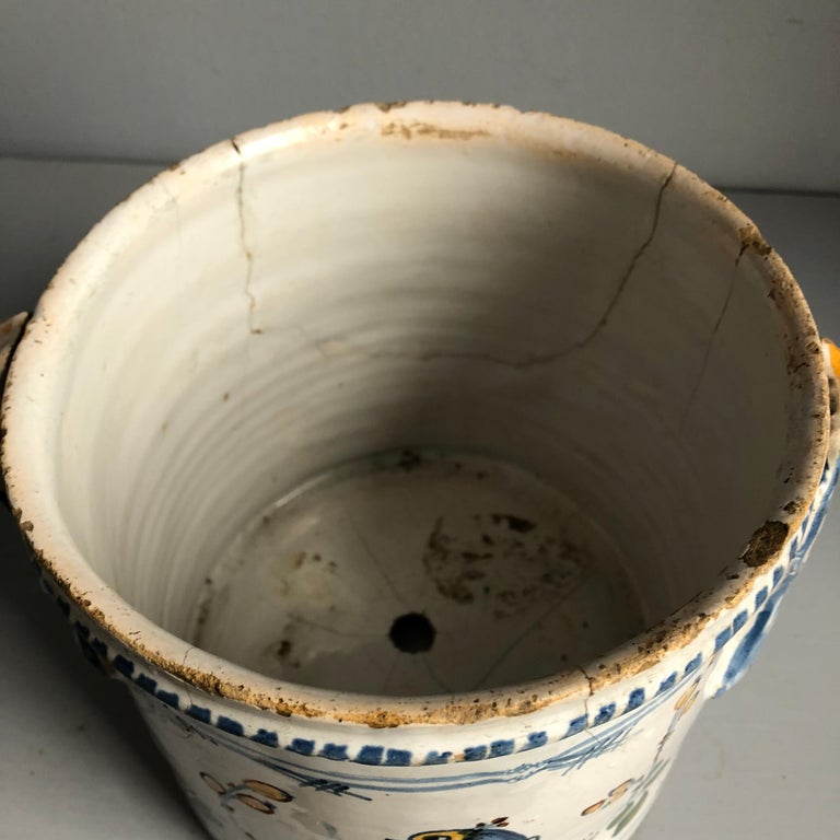 18th Century Faience Cache Pot, Nevers at 1stDibs
