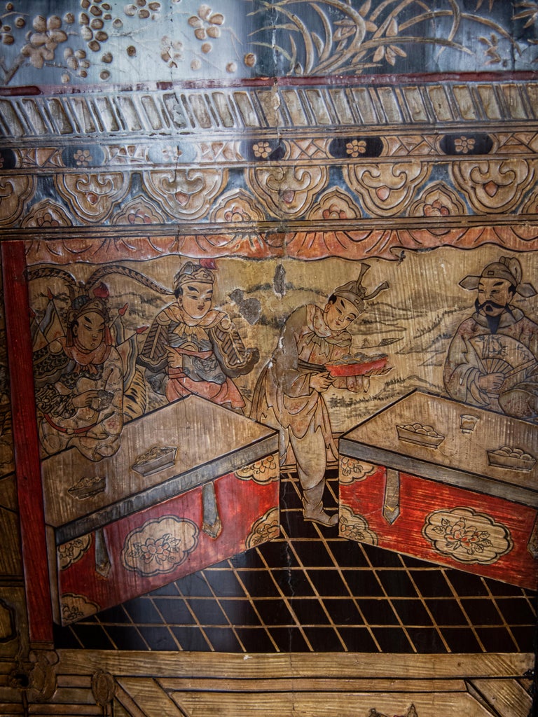 18th Century Five-Panel Chinese Coromandel Screel For Sale at 1stDibs