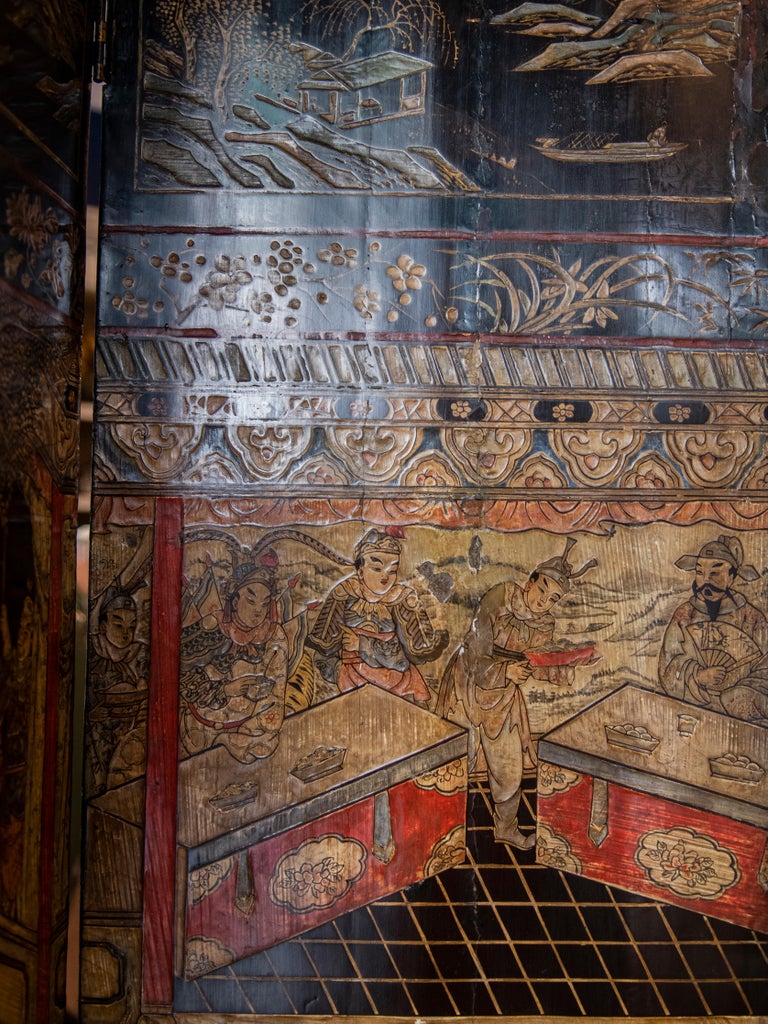 18th Century Five-Panel Chinese Coromandel Screel For Sale at 1stDibs