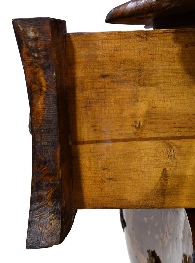 Antique Italian or Dutch Small Rococo Bombe Secretary Desk w/ Marquetry ...