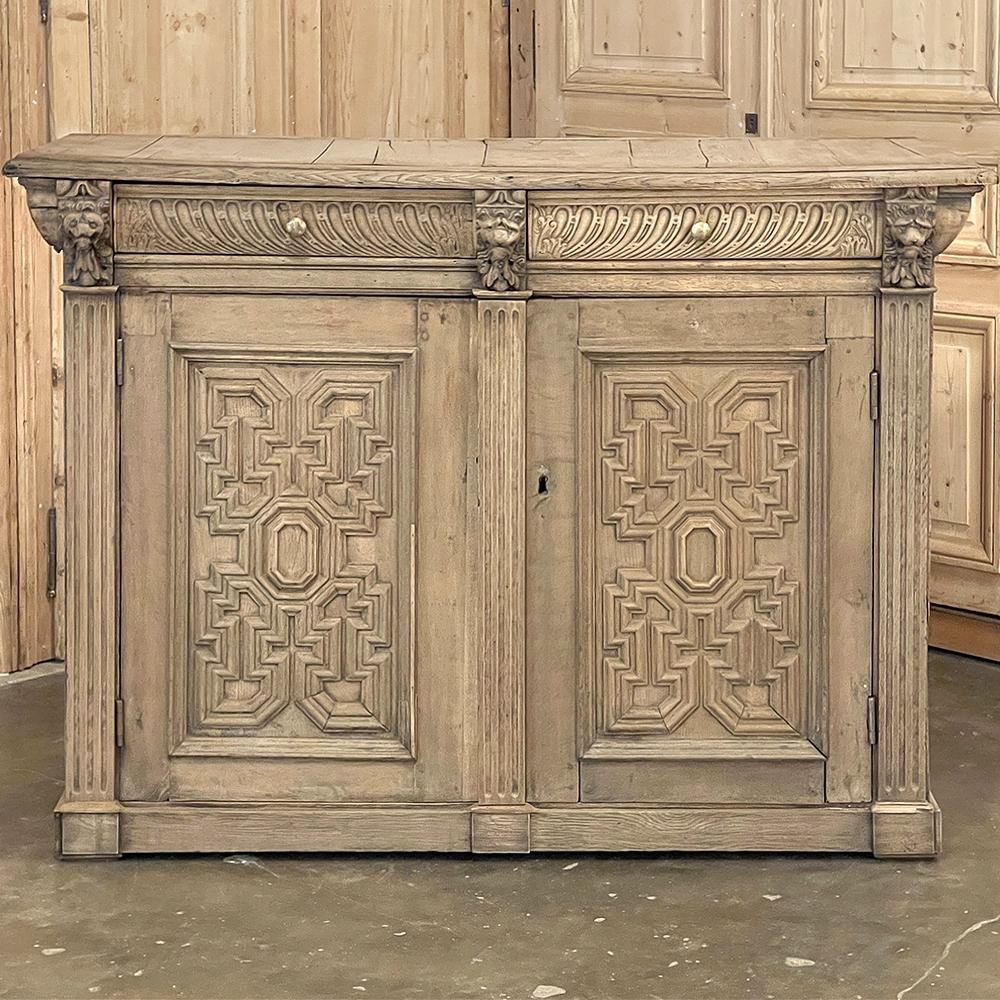18th Century Flemish Renaissance Buffet in Stripped Oak For Sale at 1stDibs